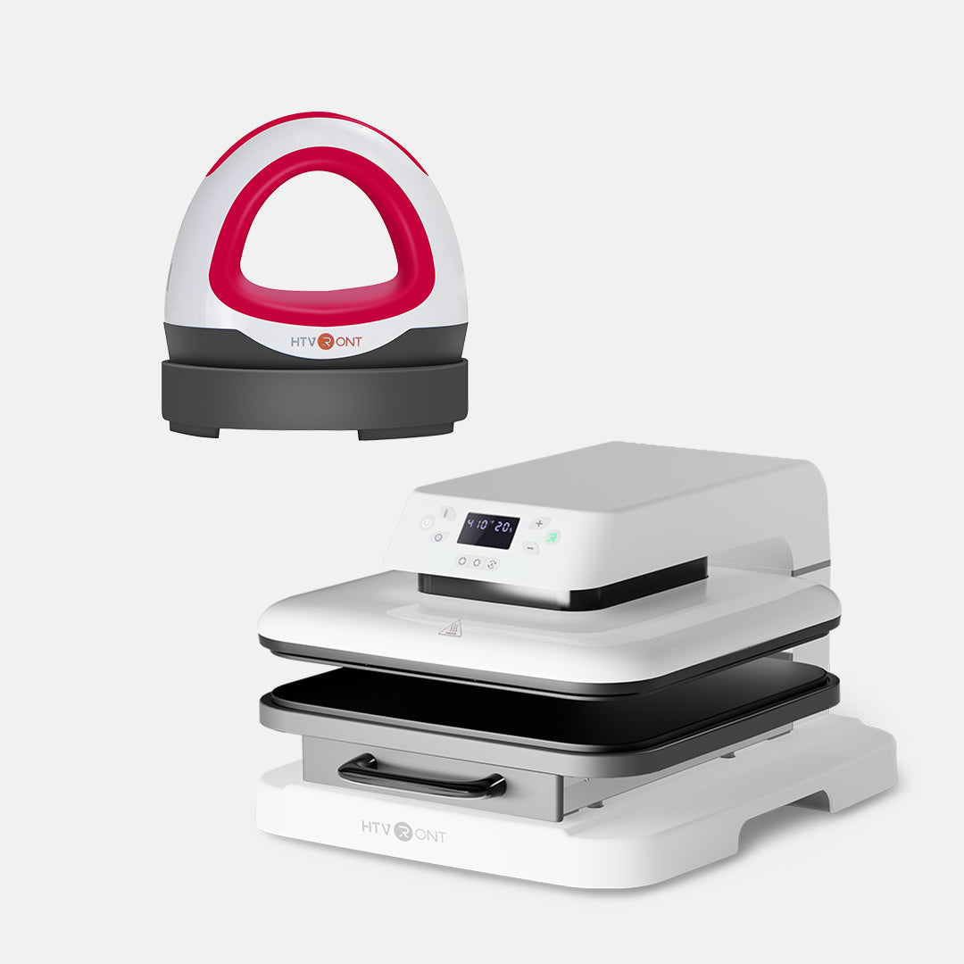 [Machine Bundle] HTVRONT Auto Heat Press Machine 15" x 15" 230V + Mini ...