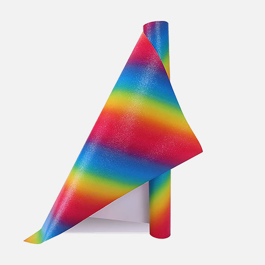 Glitter Rainbow Sparkly Pattern Shimmer Permanent Adhesive Rolls- 12"x ...