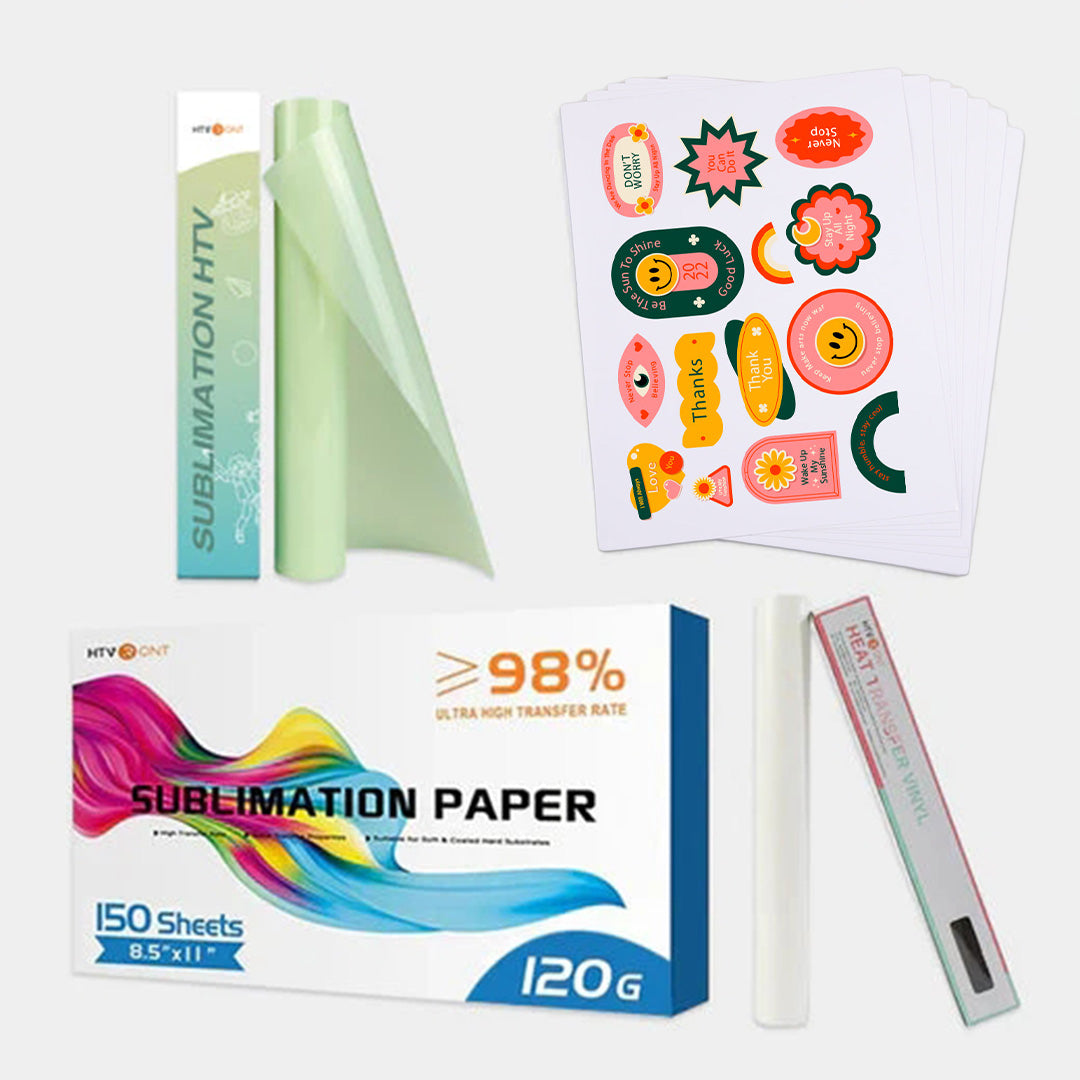 [Sublimation Kit] Sublimation Paper & HTV & Sticker Paper Bundle ...
