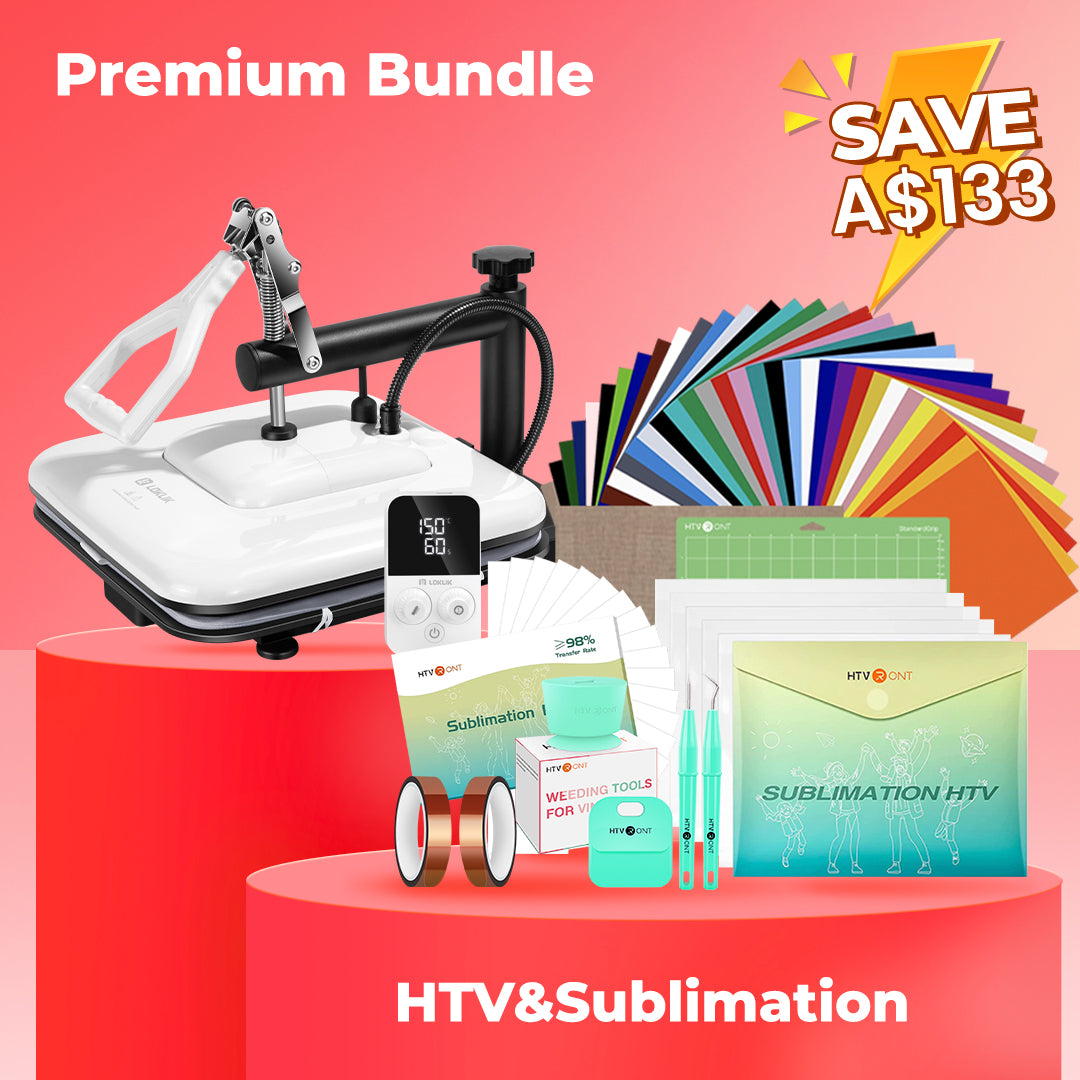 [Premium Bundle] Manual Heat Press Machine 15" x 15" 230V - (2 Colors ...